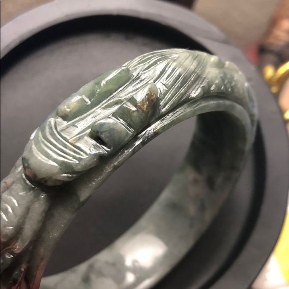 Jade | Jewelry | Jade Dragon Bangle Natural | Poshmark